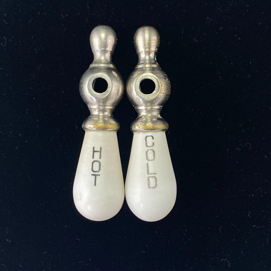 Vintage Porcelain Hot Cold Water Faucet Handle Knobs - Etsy