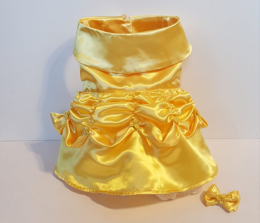 Dog Princess Yellow Gown Costume, Pet Princess Halloween Costume, Puppy ...