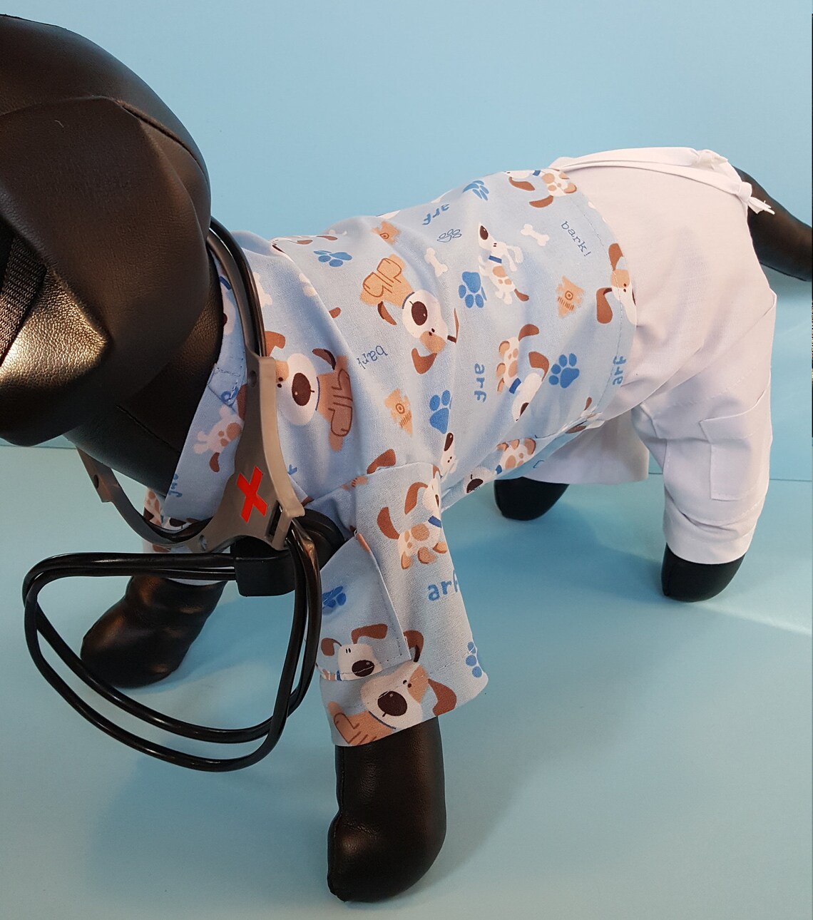 Dog Boy Print Nurse Scrubs Costume, Boy Dog Print Nurse Scrubs Uniform ...