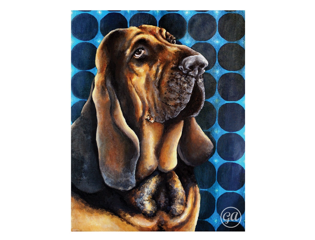 Bloodhound Giclée Print– Signed Hound Art Poster, Pet Portrait Wall ...