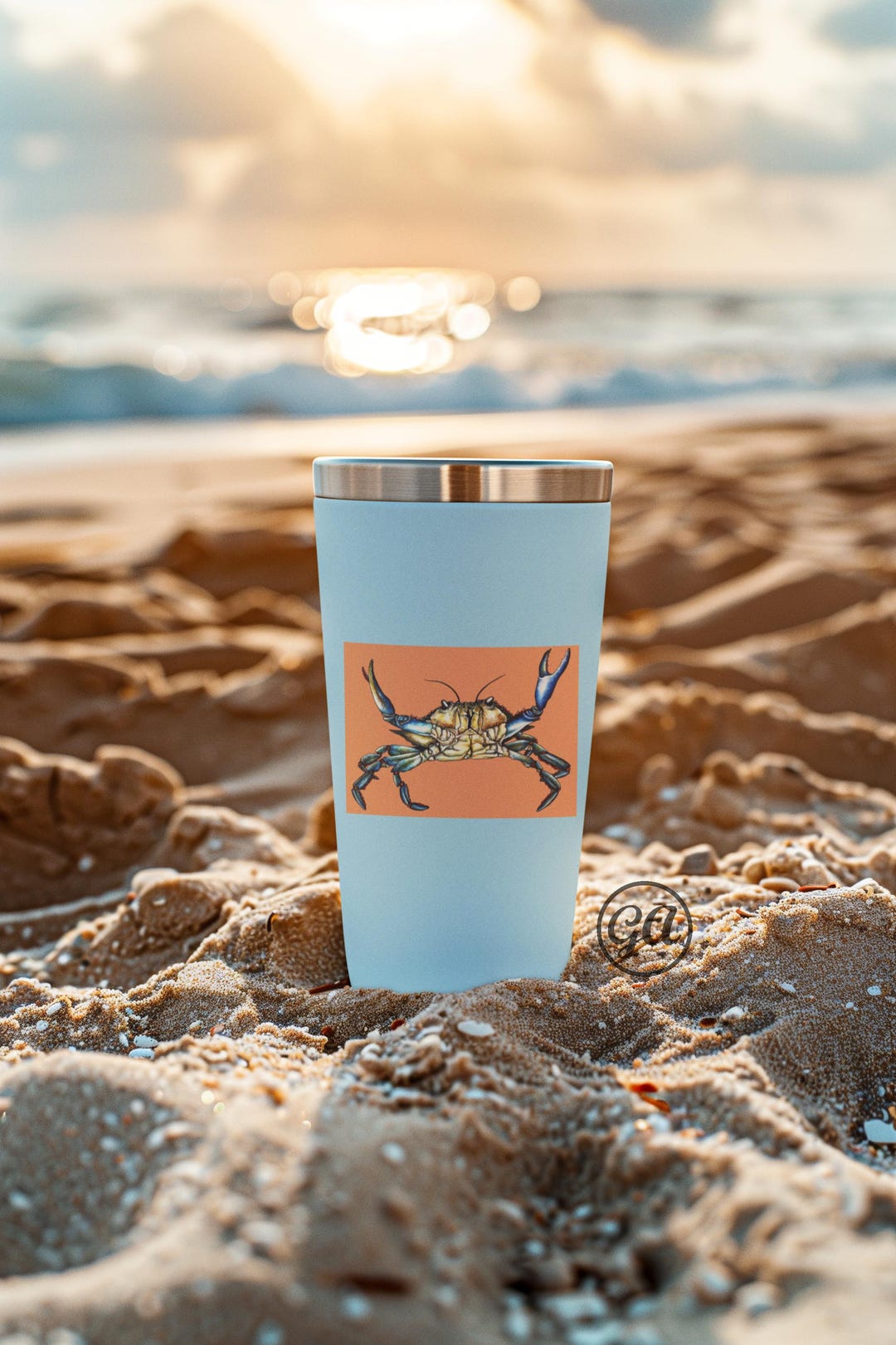 Blue Crab Sticker - Nautical Beach Aesthetic Laptop Decal - Etsy