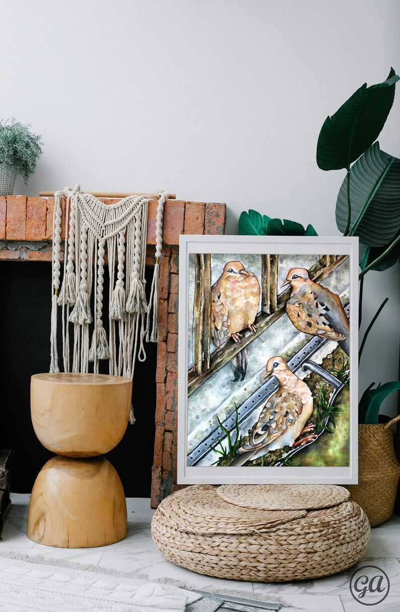 The Mourning Doves Giclée Print, Original Art, Watercolor, Acrylic ...