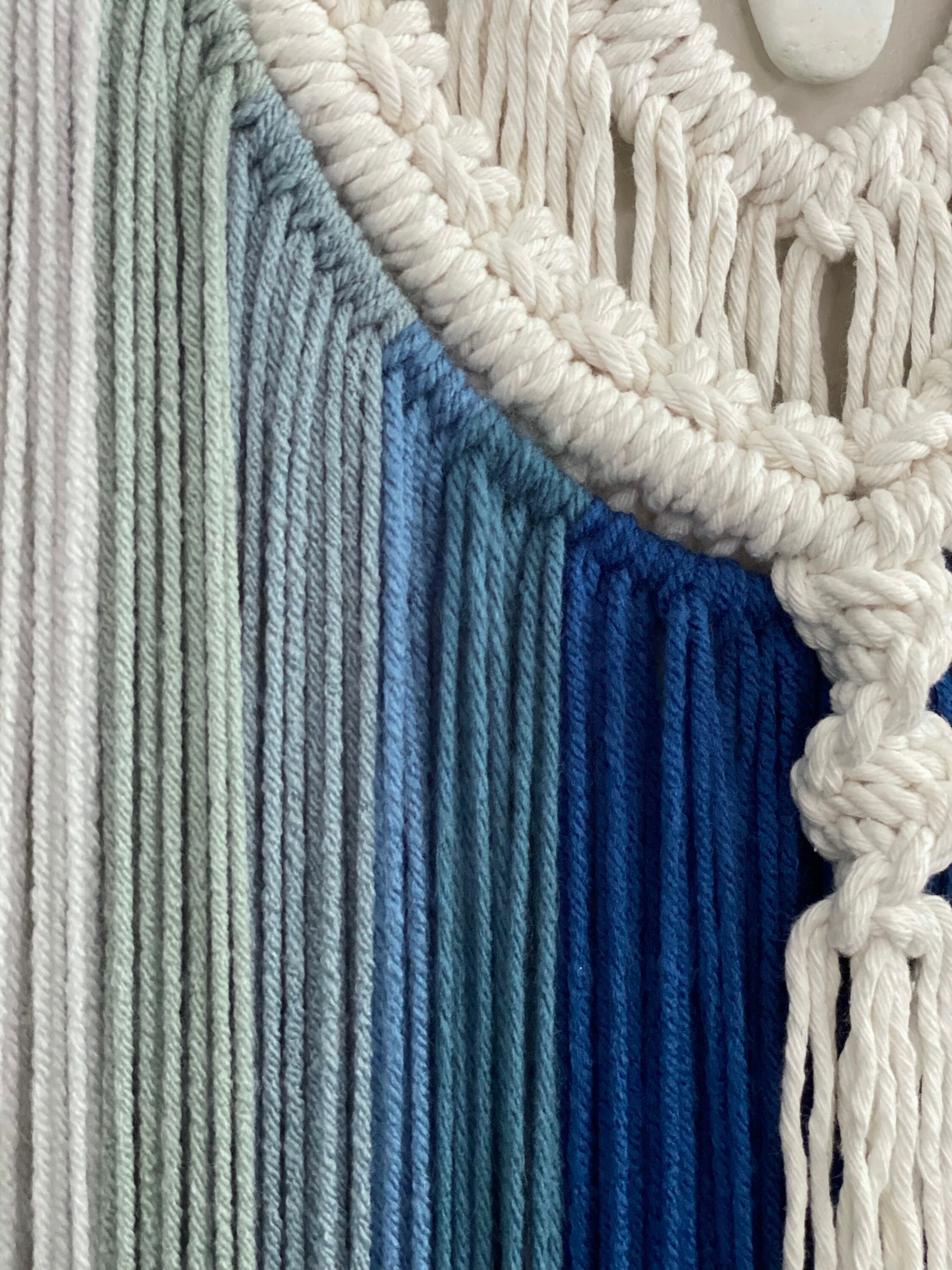 Blue Macrame Wall Hanging With Crystal Crystal Wall Hanging | Etsy