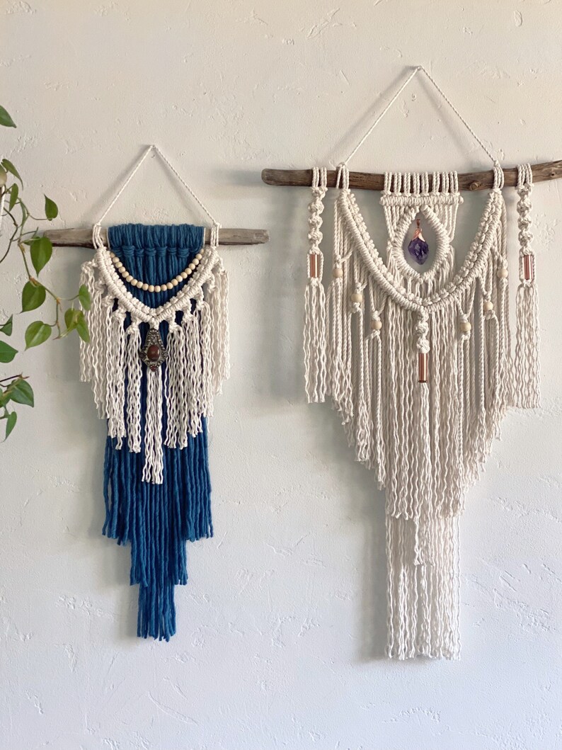 Beach House Macrame Wall Hanging 20x43 Crystal Wall Hanging - Etsy