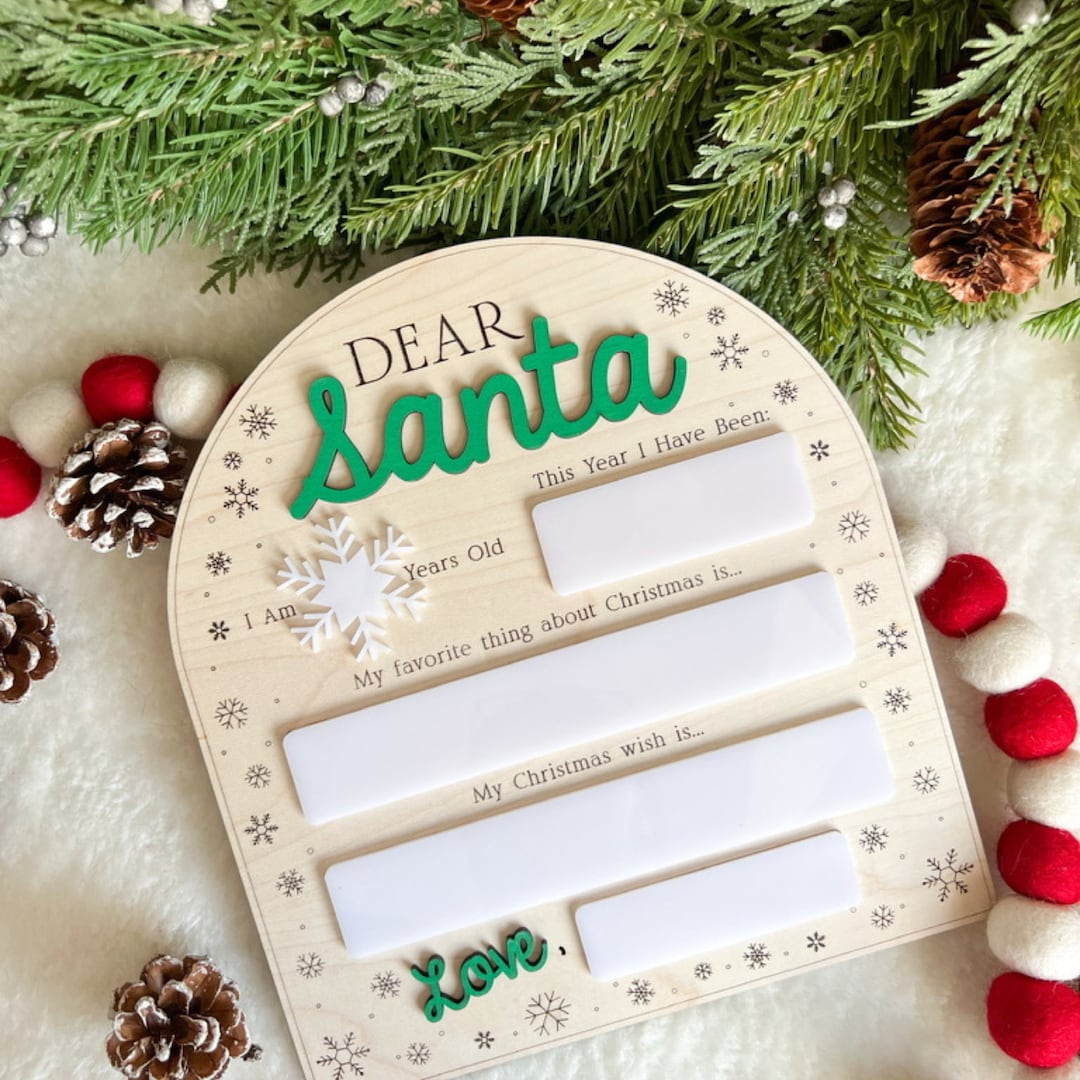 Dear Santa Sign: Reusable Christmas Letter Board, Photo Prop - Etsy