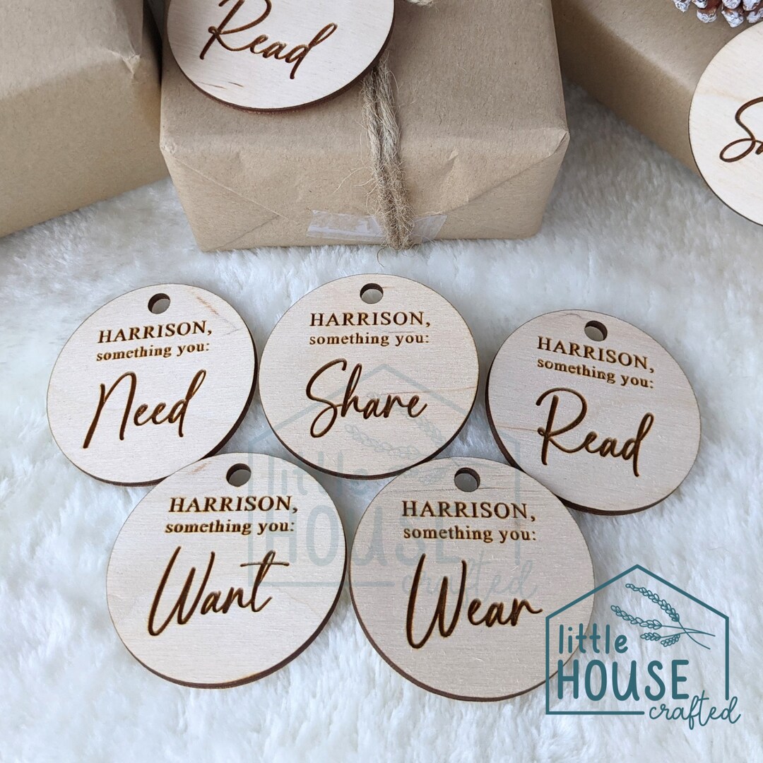 Christmas Gift Tags - Something Gift Tags -want Need Read Wear Share ...
