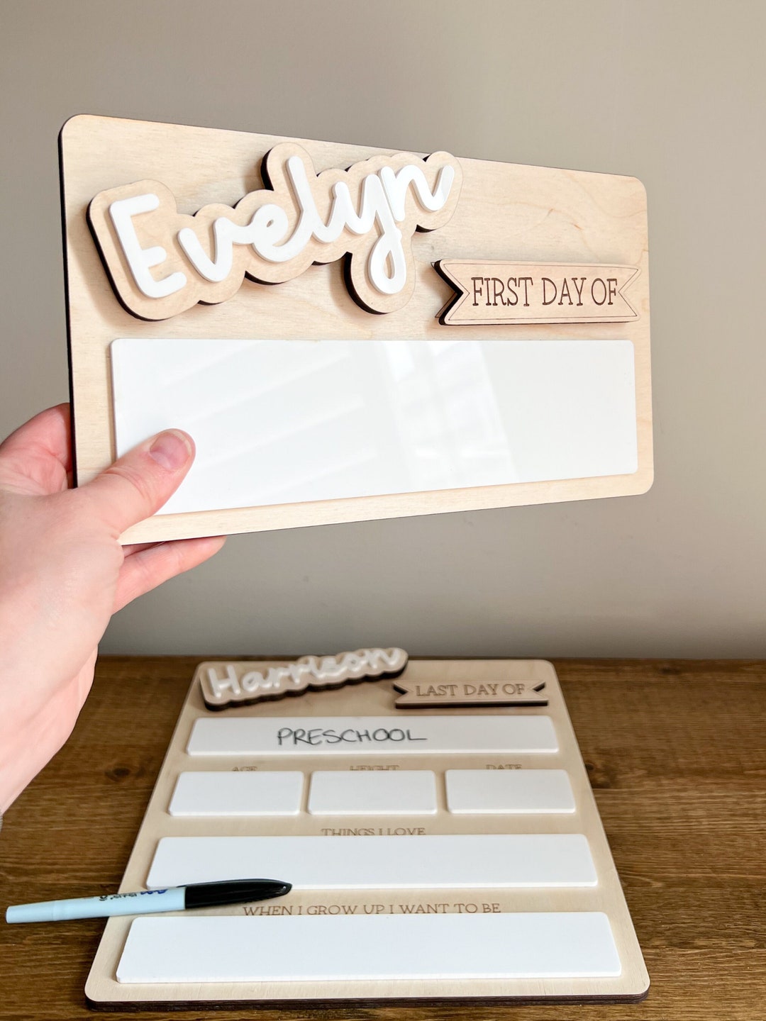 Personalized First & Last Day Board: Baltic Birch School Sign - Etsy