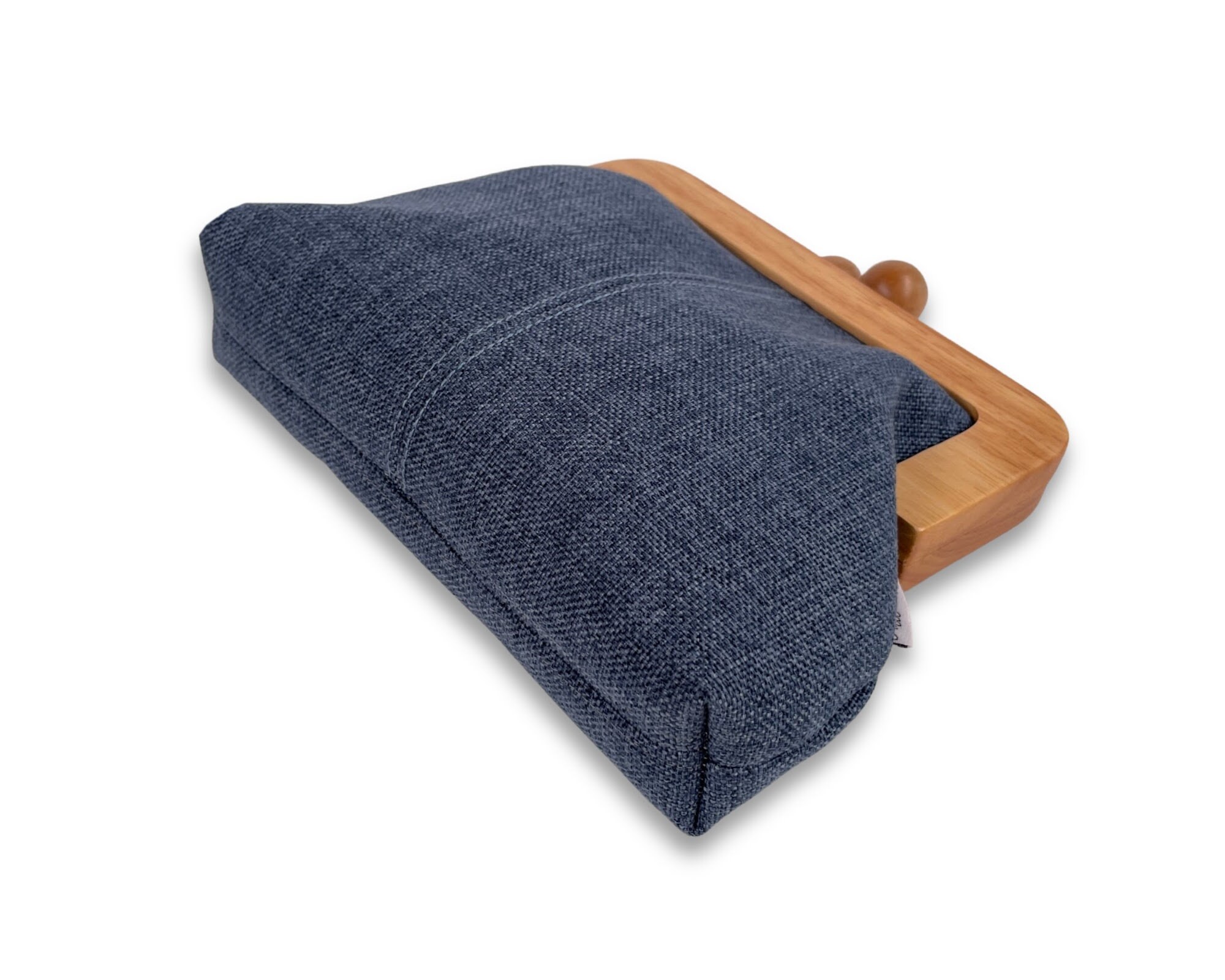 20cm TIMBER Wood Frame / Square Clutch Purse With Wood Bead Feature ...