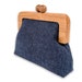 20cm TIMBER Wood Frame / Square Clutch Purse With Wood Bead Feature ...