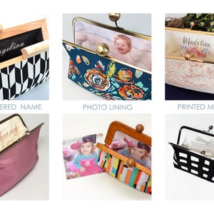 20cm TIMBER Wood Frame / Square Clutch Purse With Wood Bead Feature ...