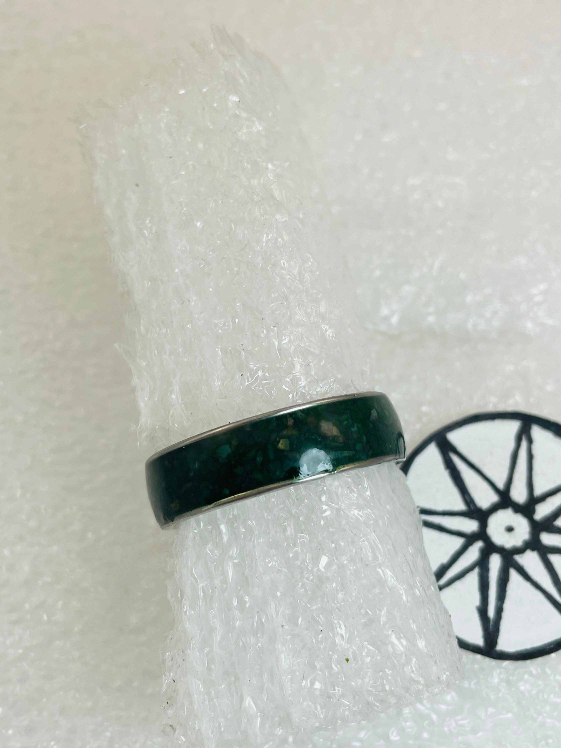 Natural Pure Stonecrushed Greenstone Inlay Ringwedding Band - Etsy Canada