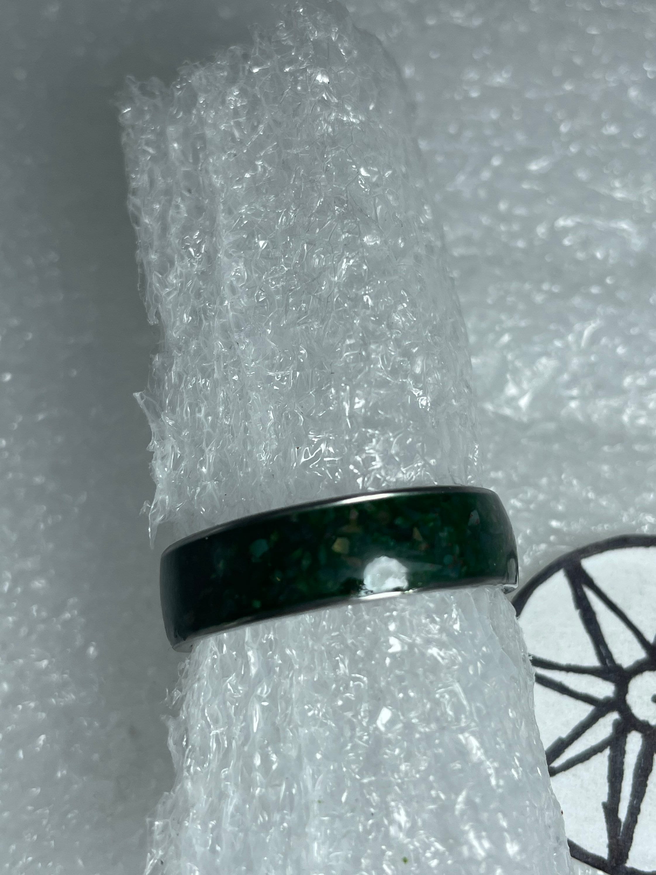 Natural Pure Stonecrushed Greenstone Inlay Ringwedding Band - Etsy Canada