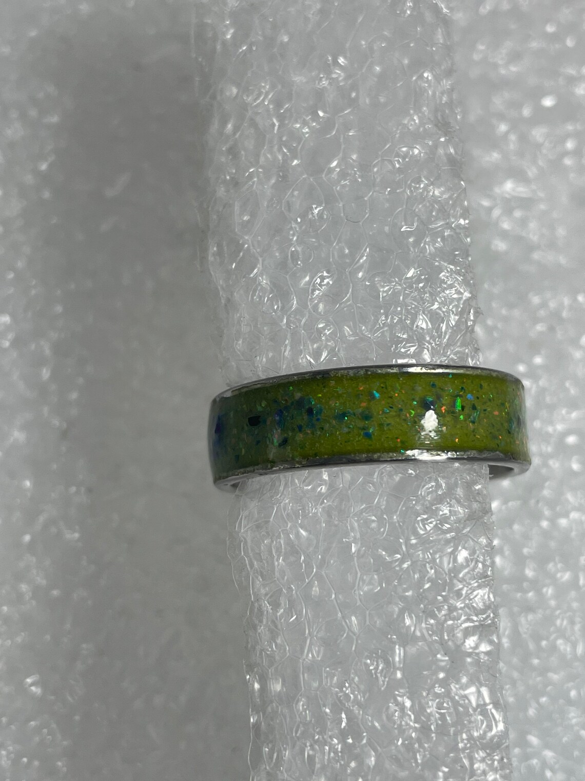 Crushed Opal Ringmixed Opal Inlay Ringscrushed - Etsy