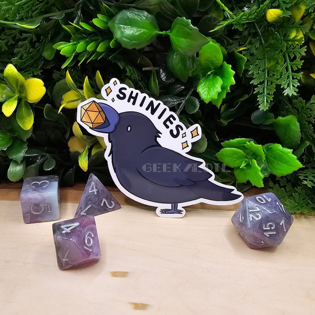 Shiny Dice Crow- Handmade Sticker (3" X 2.55") - Etsy