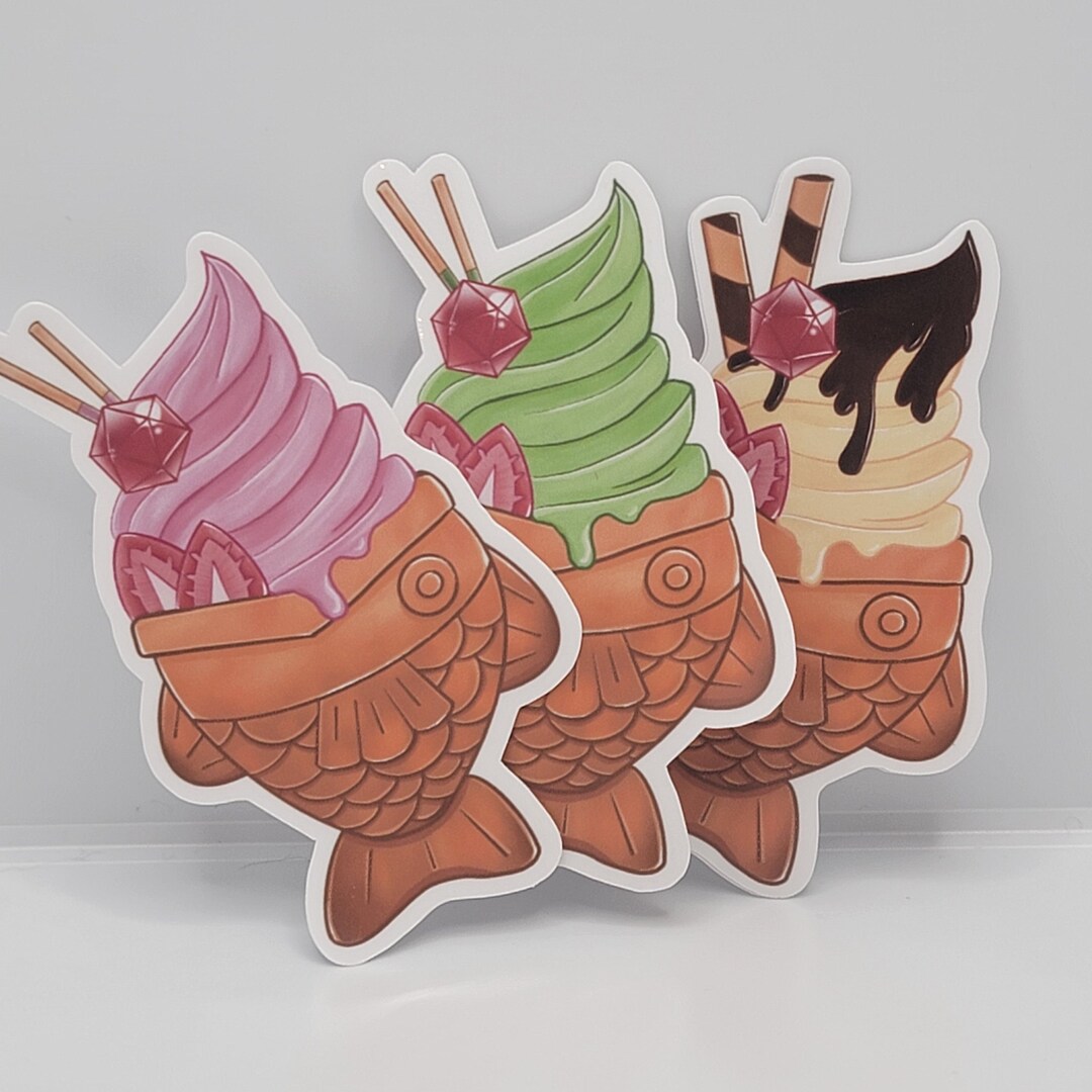 Taiyaki Ice Cream D20 - Handmade Sticker (1.78" X 3.0") - Etsy