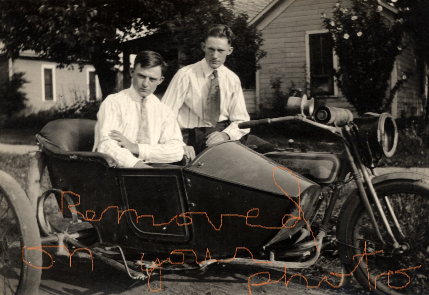 Early Harley Davidson With Side Car Print - Etsy