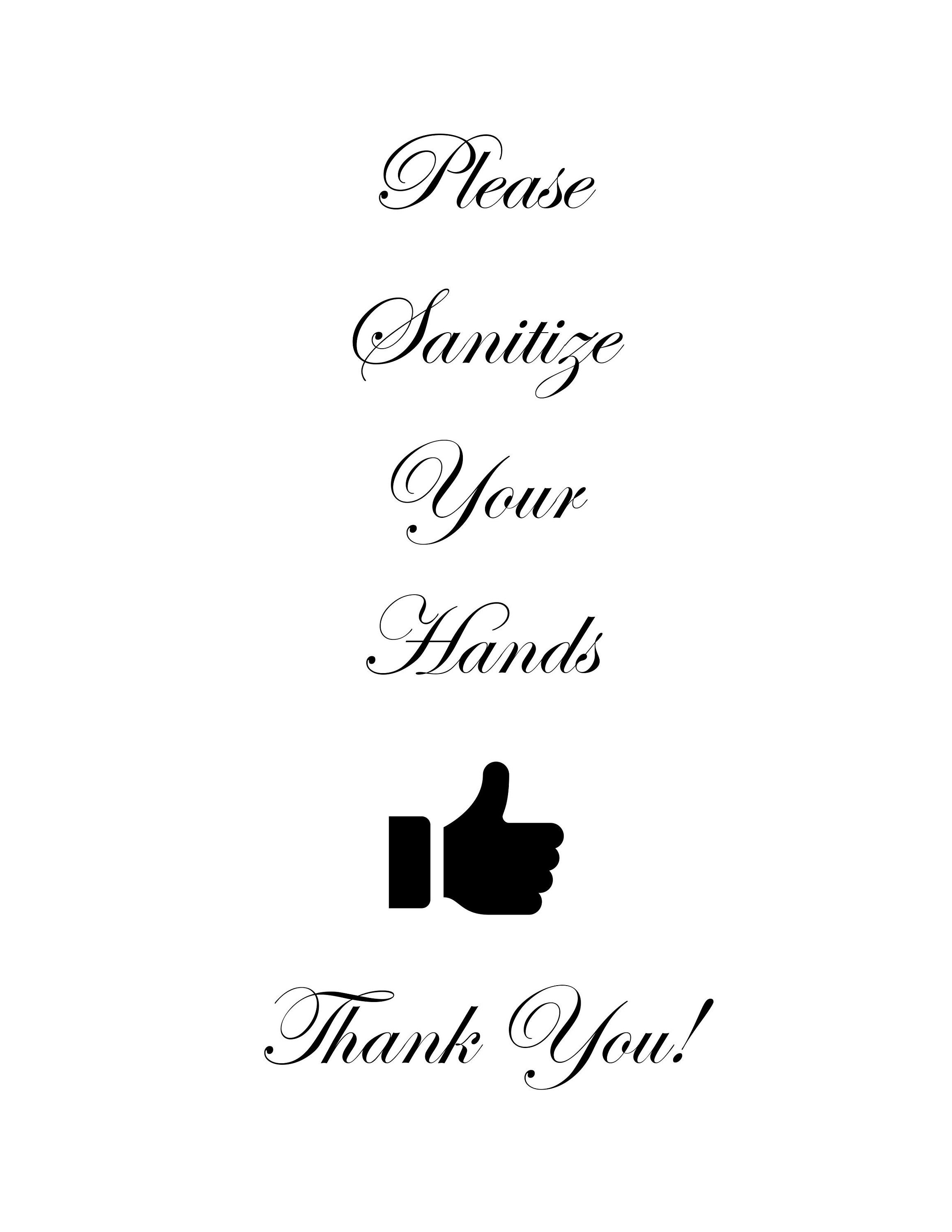 Please Sanitize Your Hands Printable Download, COVID Sign, Digital ...