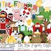 ON THE FARM Clipart & Papers Kit 29 png Clipart files 19 | Etsy