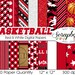 Basketball Digital Papers Red Black & White 20 Pieces | Etsy