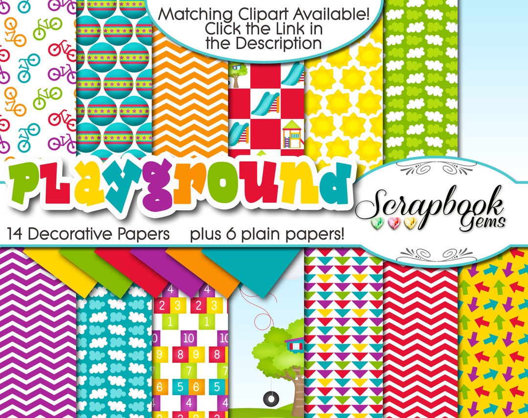PLAYGROUND Digital Papers 20 Pieces 12 X 12 - Etsy UK