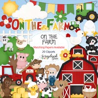 Country Farm Animal Clipart (commercial Use) (digital Download - 40 ...