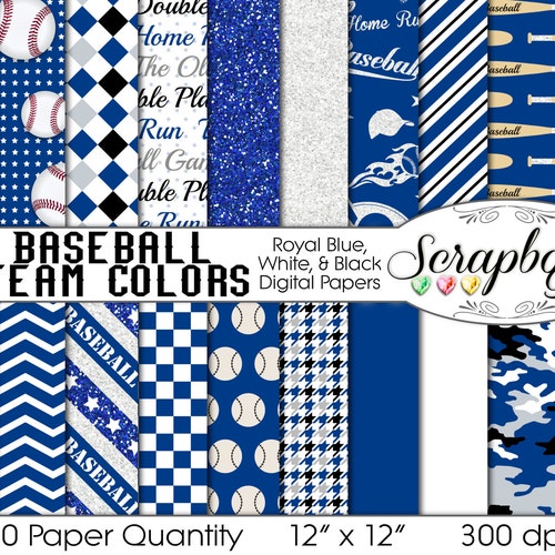 Baseball Digital Papers Orange & Navy 20 Pieces 12 X - Etsy
