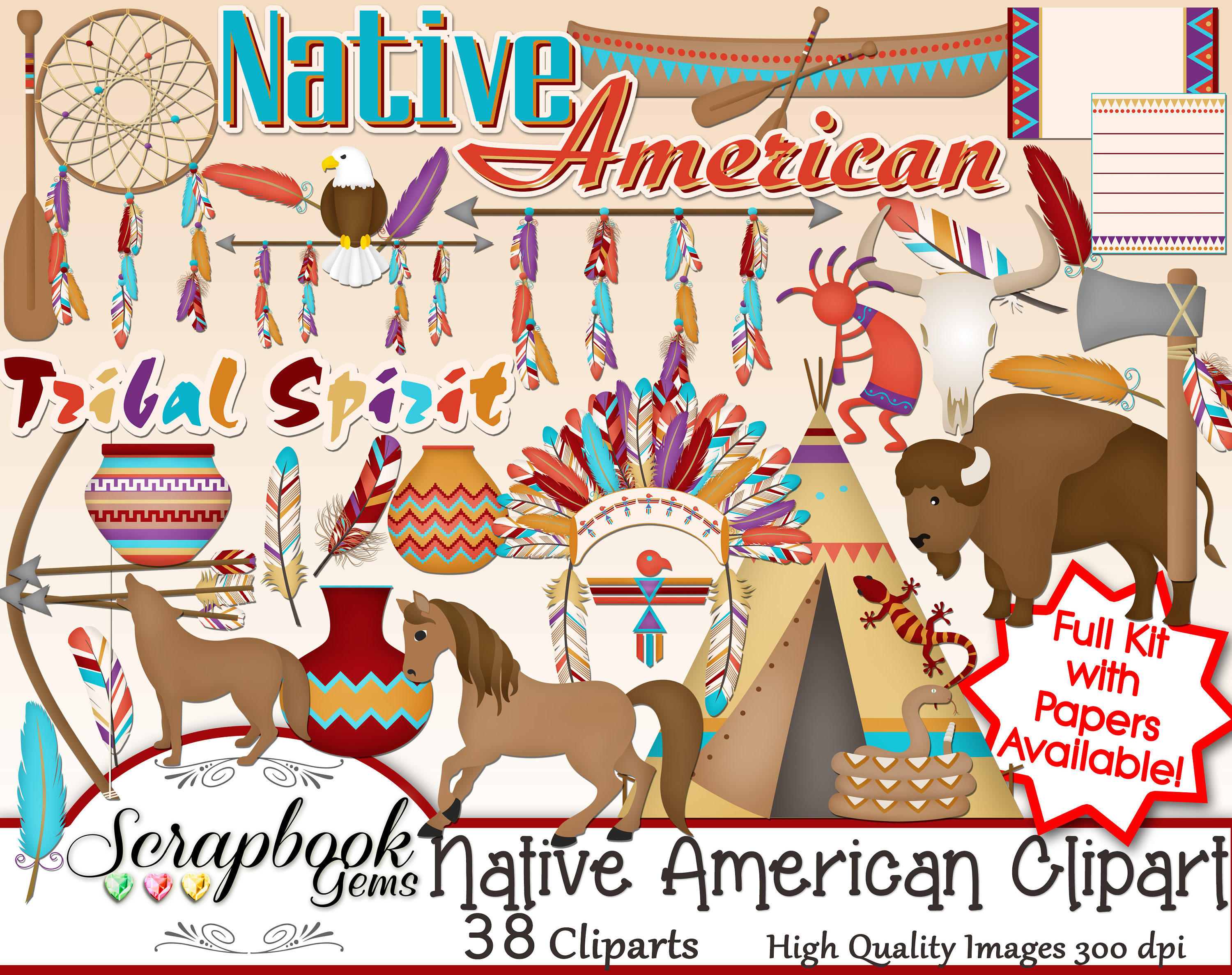 Native American Buffalo Clipart Png
