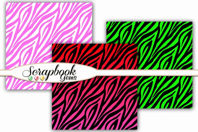 ZEBRA BRIGHT Digital Papers, 49 Pieces, Including Gradient Ombre Papers ...