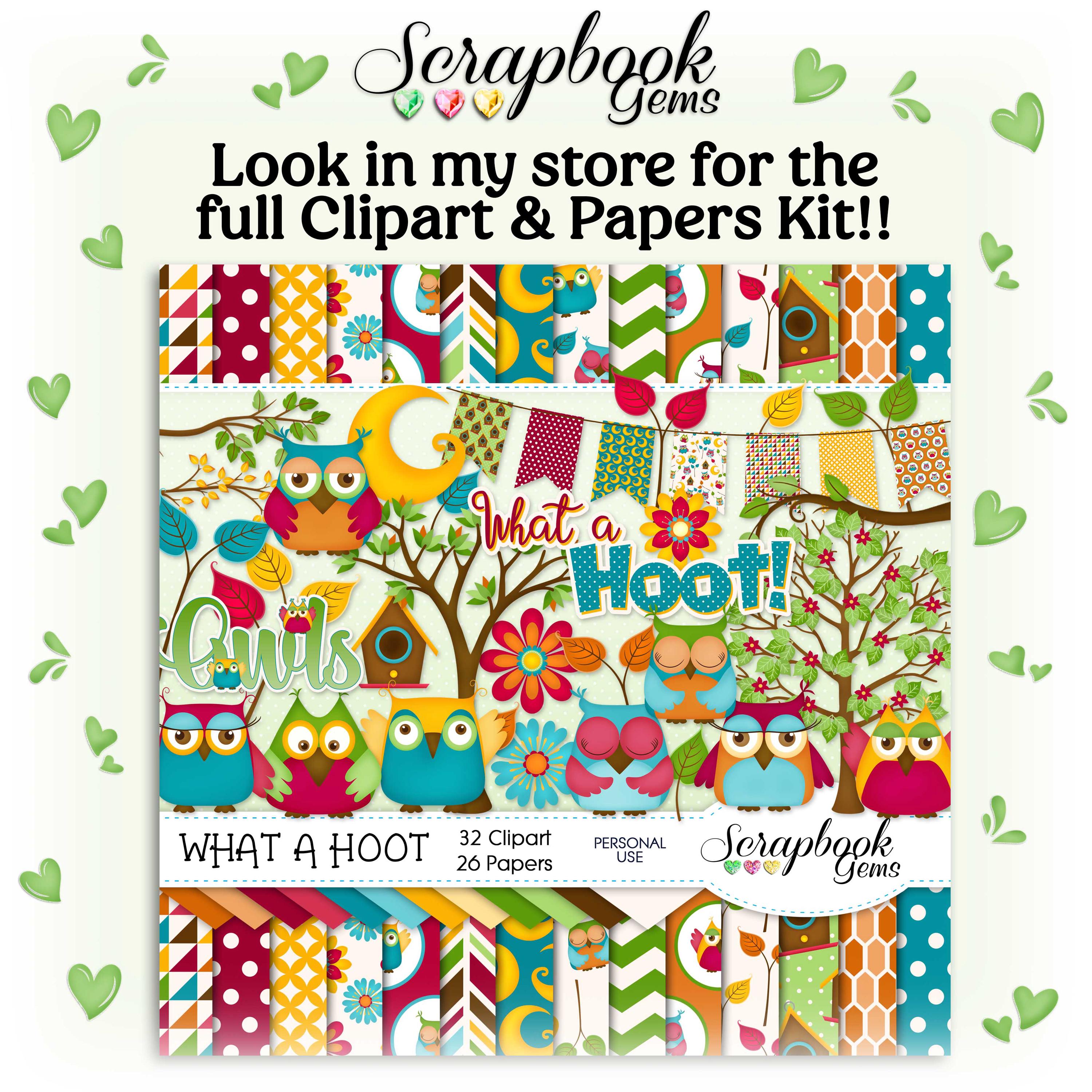 WHAT A HOOT OWLS Clipart, 32 Png Clipart Files Instant Download Fall ...