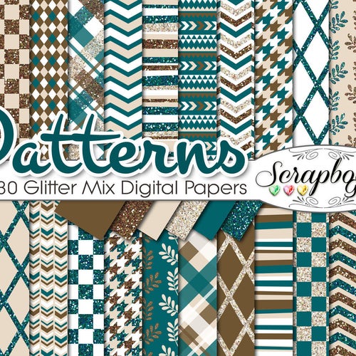 Navy Blue & Gold GLITTER MIX Digital Papers 30 Pieces - Etsy