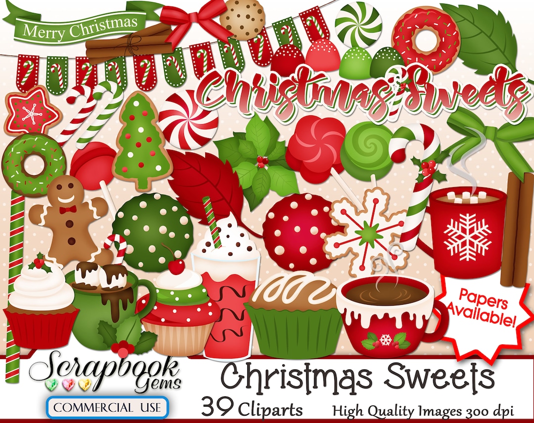 CHRISTMAS SWEETS Clipart 39 Png Clipart Files Instant - Etsy