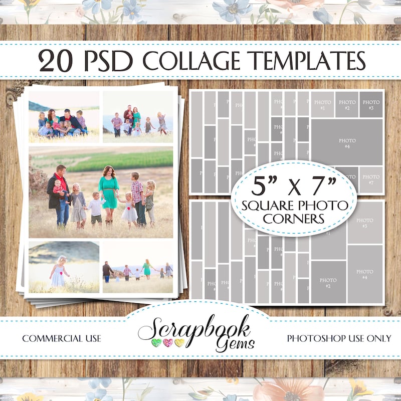 5x7 Psd Collage Template - Etsy UK
