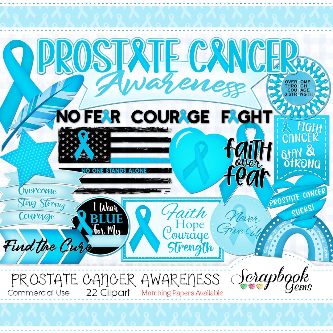 PROSTATE Cancer Awareness Clipart, 22 Png Clipart Files Instant ...