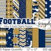 Football Digital Papers Navy Blue & Gold 20 Pieces 12 | Etsy