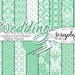 Mint Wedding Floral Digital Papers 19 Pieces 12 X - Etsy
