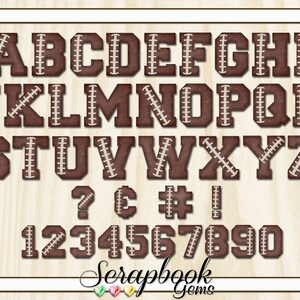 Sports Football Letters & Numbers Clipart, 40 High Quality PNG Files ...