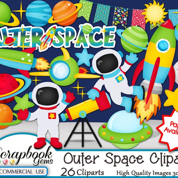 Outer Space Clipart - Etsy