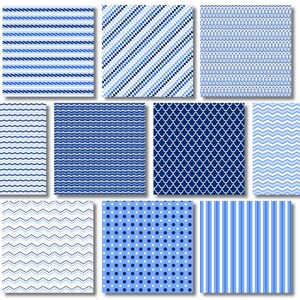 THE BLUES Coordinated Digital Papers, 20 Papers, 12" X 12", High ...