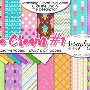 ICE CREAM 1 Digital Papers, 21 Pieces, 12 X 12, High Quality Jpegs ...
