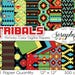 Aztec Primary Colors Digital Papers 21 Pieces 12 X | Etsy