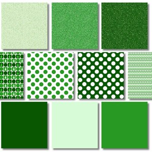 THE GREENS Coordinated Digital Papers, 20 Papers, 12" X 12", High ...