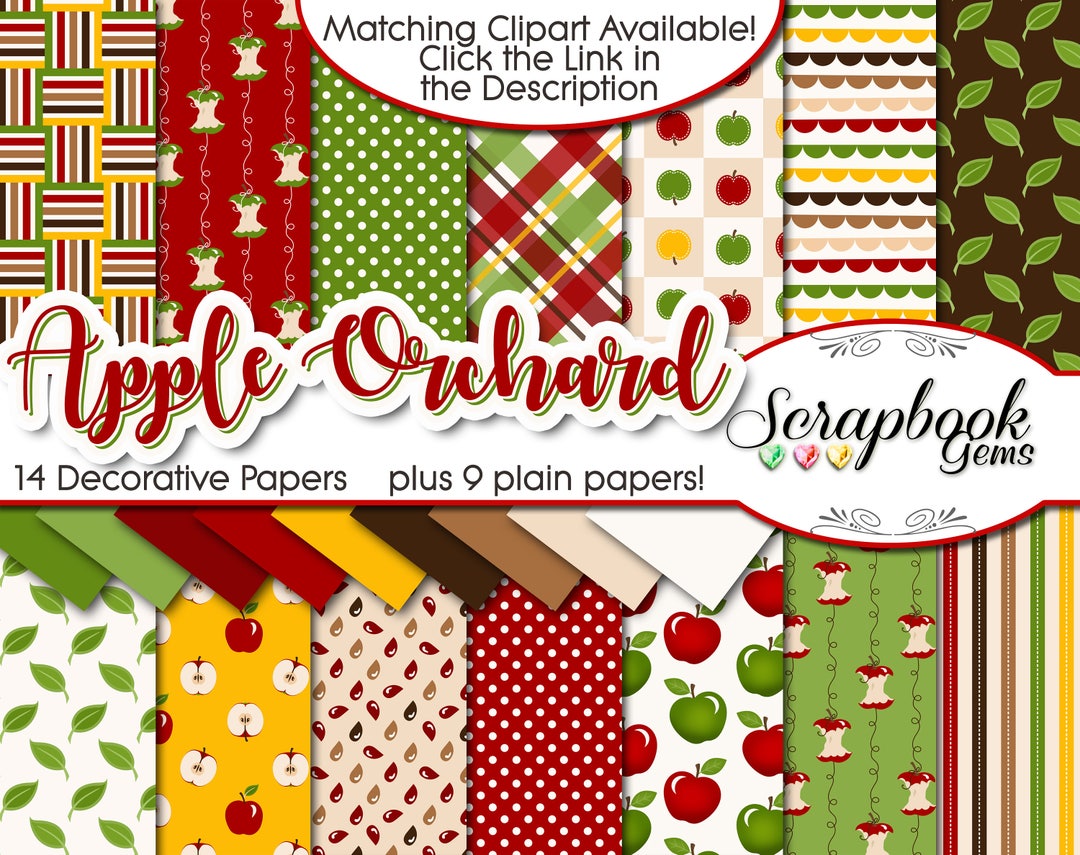 APPLE ORCHARD Digital Papers, 23 Pieces, 12 X 12, High Quality Jpegs ...