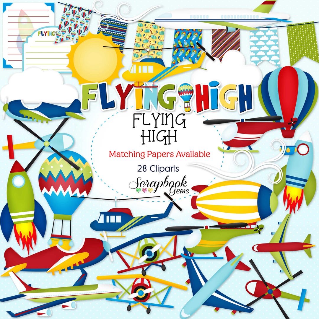 FLYING HIGH Clipart, 28 Png Clipart Files Instant Download Helicopter ...