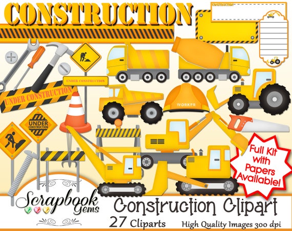CONSTRUCTION Clipart 27 png Clipart files Instant Download | Etsy