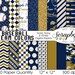 Baseball Digital Papers Navy Blue & Gold 20 Pieces 12 - Etsy