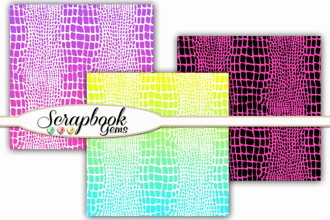 ALLIGATOR BRIGHT Digital Papers 24 Pieces Including Gradient - Etsy