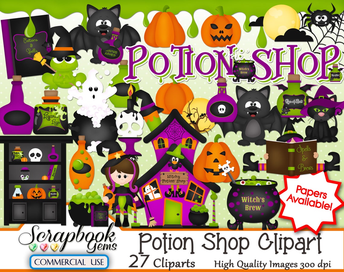 POTION SHOP Clipart 27 Png Clipart Files Instant Download | Etsy