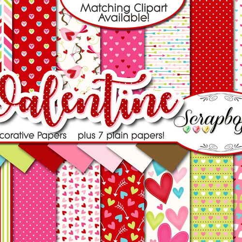 VALENTINE 1 Digital Papers 21 Pieces 12 X 12 - Etsy