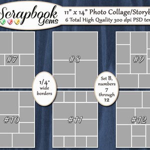 SIX 11 X 14 Digital Photo Collages / Storyboard - Etsy