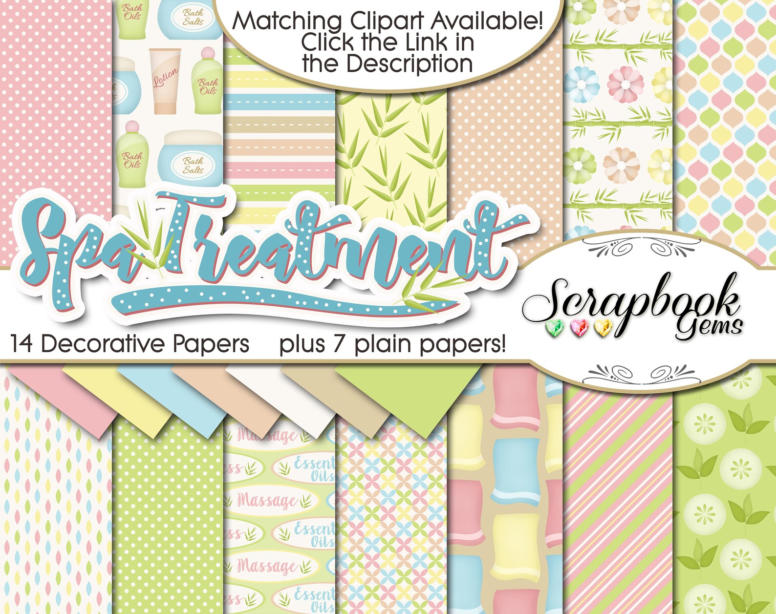 SPA TREATMENT Digital Papers 21 Pieces 12 X 12 - Etsy